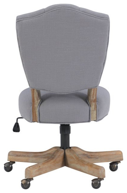French Country Office Chair, Armless Design & Diamond Button Tufted ...