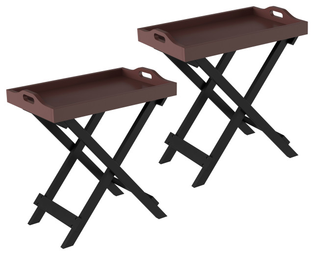 Modern Folding Tray Table, Removable Top - Transitional - Side Tables ...