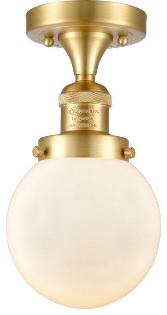 Franklin Restoration Beacon 1 Light Semi-Flush Mount, Satin Gold, Matte ...