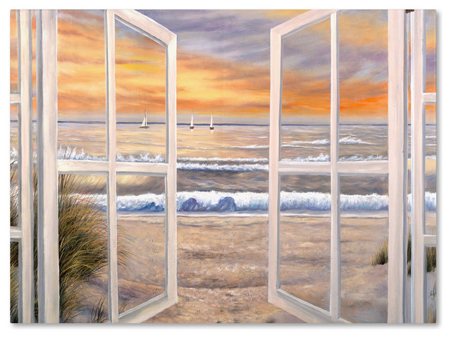 'Elongated Window' Canvas Art by Joval, 18" x 24" - Beach Style ...