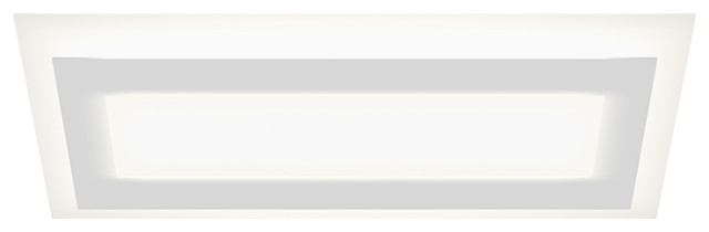 Offset 36" Rectangle LED Surface Mount, Textured White - Transitional ...