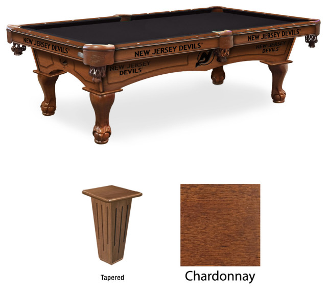 Holland New Jersey Devils 8' Pool Table - Plain/Tapered/Chardonnay ...