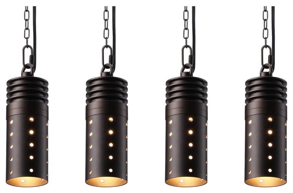 4 Pack 4.5W 12V Outdoor Pendant Light, 7.63Inch Oil Rubbed Bronze ...