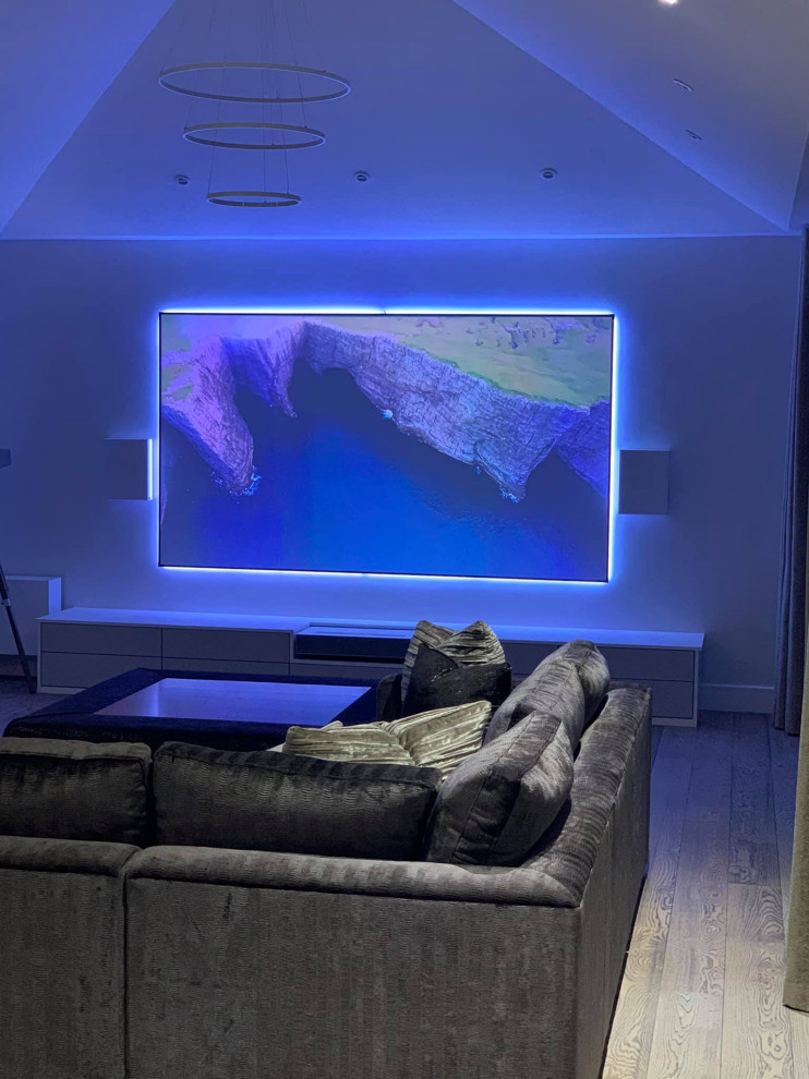 Bespoke Modern Home Cinema Grey Media Unit - Modern - Family Room ...