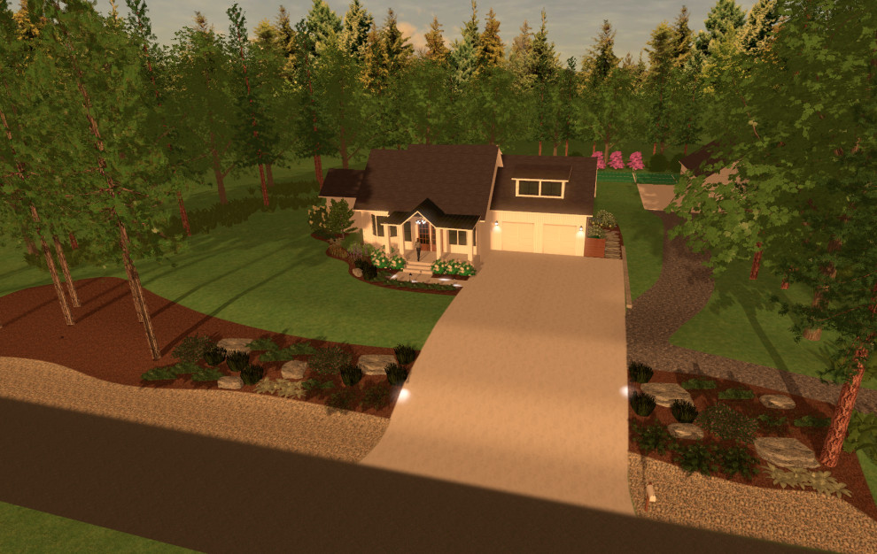 Modern Farmhouse Landscape Design - Farmhouse - Landscape - by Sprouted ...