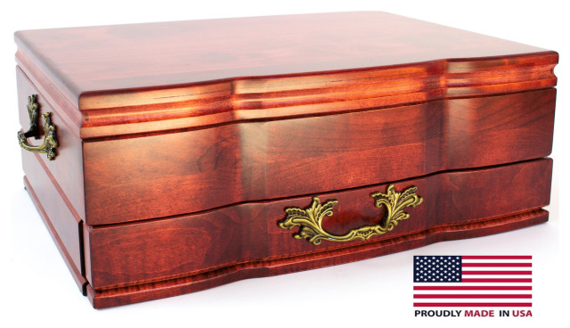 F02C GRANDEUR 1-Drawer Flatware Chest, Solid Cherry with Heritage ...