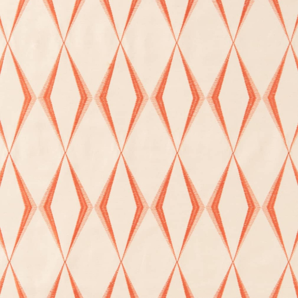 Orange Embroidery Geometric Upholstery Fabric by the Yard, By The Yard ...