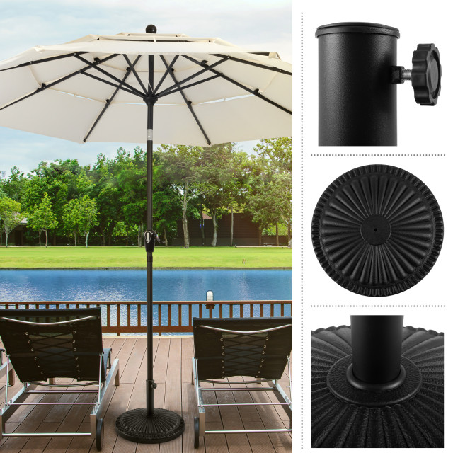 Outdoor Umbrella Base 39lbs Heavy-Duty Weighted Patio Umbrella Stand ...