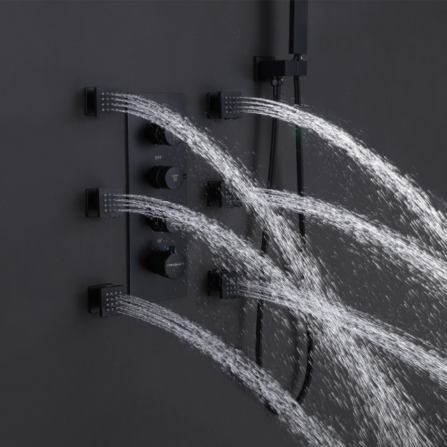 Luxury Multifunction Wall Mounted Thermostatic Shower System with 6 ...