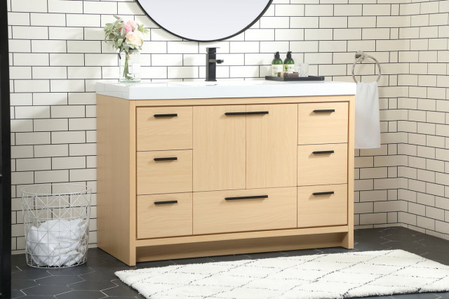 Elegant VF46048MMP 48"Single Bathroom Vanity, Maple - Contemporary ...