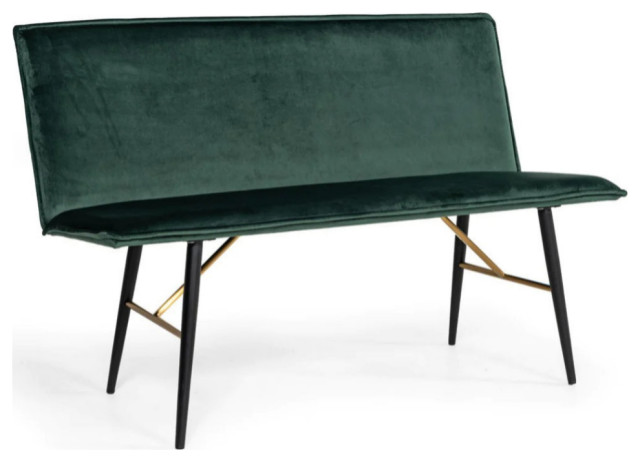 Holly Modern Green Velvet Dining Bench - Contemporary - Dining Benches ...