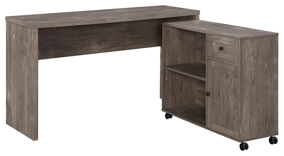 Contemporary Desk, L-Shaped Design With Mobile Return, Scottish Alder ...