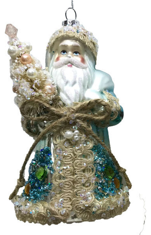 December Diamonds Coastal Ornaments Set Of 2 Assortment Santa w/ Tree ...