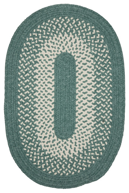 Jackson Bordered Indoor Rug Traditional Braided Wool JK10, 8'x11' Oval ...