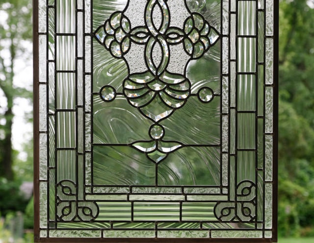 All clear beveled glass window Panel, 20"x34" - Victorian - Window Film ...