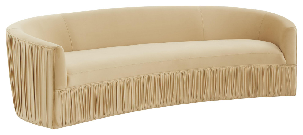 Valerie Pleated Champagne Velvet Sofa - Transitional - Sofas - by First ...