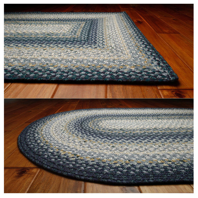 Homespice Decor Wedgewood Cotton Braided Rug (Oval), 27" x 45 ...