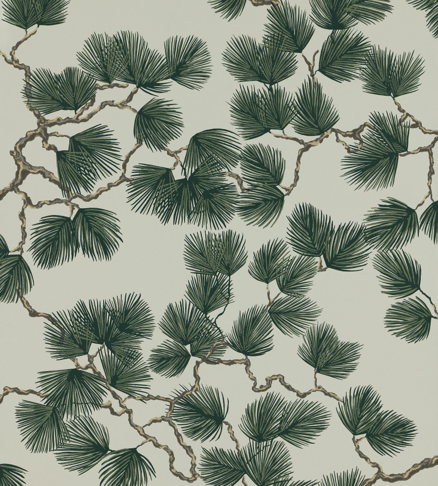 Pine, Green - Rustic - Wallpaper - by Scalamandre | Houzz
