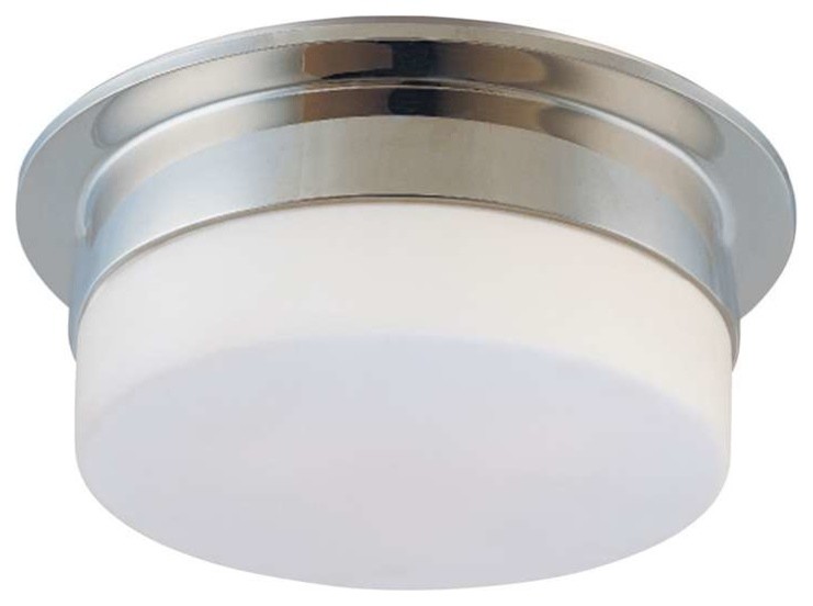 Flange Contemporary 12" Surface Mount, Polished Nickel - Contemporary ...
