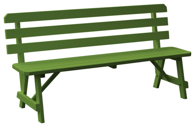 Pine Traditional Backed Bench, 6 Foot - Contemporary - Outdoor Benches ...