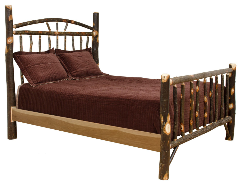 Hickory Log Wagon Wheel Bed, Twin - Rustic - Platform Beds - by ...