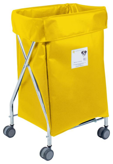 Wide Collapsible Hamper with Yellow Vinyl Bag - Contemporary - Hampers ...