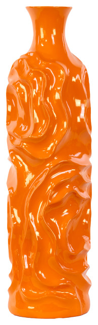 Wrinkled Ceramic Round Cylindrical Vase, Large - Contemporary - Vases ...