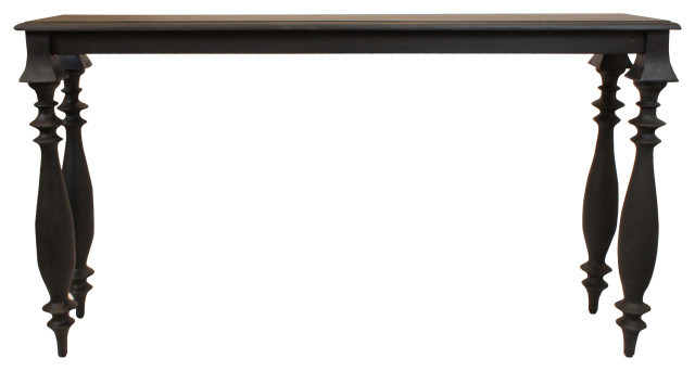 Carmenita Upstone Solid Wood Console Table in Antique Black ...