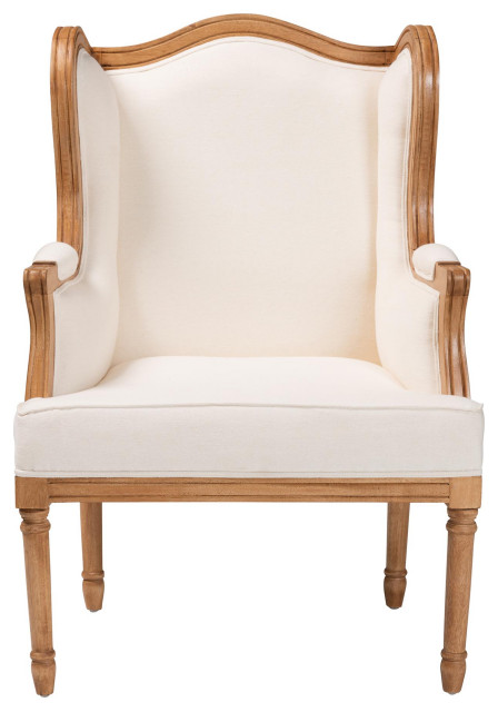 Cain Accent Chair, Beige/Honey Brown - Tropical - Armchairs And Accent ...