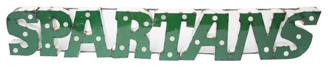 Illuminated Spartans Recycled Metal Wall Decor - Contemporary - Metal ...