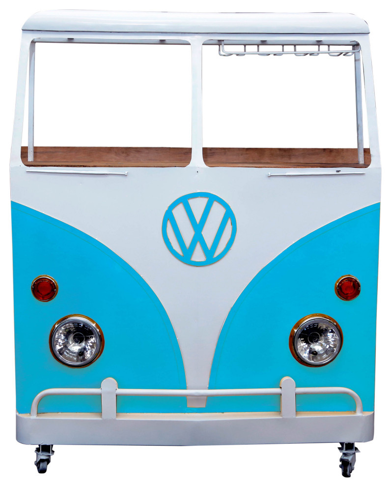 Metal 69" Bus Kombi Bar, Aqua - Contemporary - Wine And Bar Cabinets ...