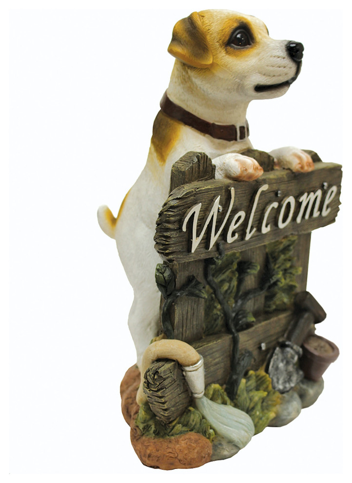 Jack Russell Terrier Dog Welcome Statue - Contemporary - Artwork - by ...