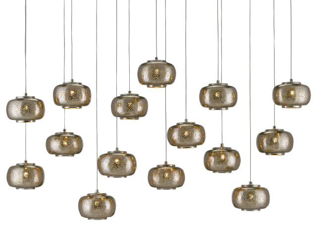Pepper Rectangular 15 Light Multi Drop Pendant - Contemporary - Pendant ...