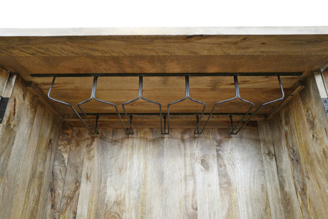 Washed Medallion Bar Cabinet - Farmhouse - Wine And Bar Cabinets - by ...