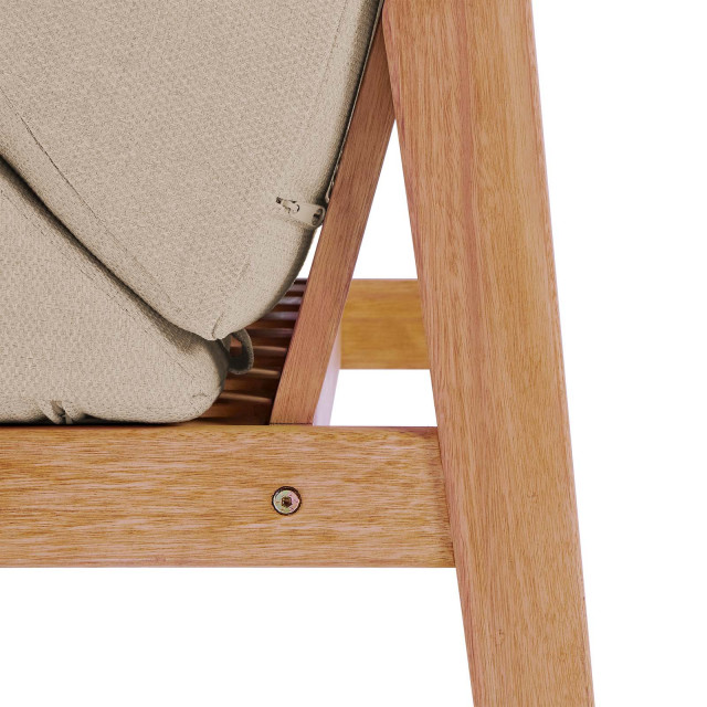 Sofa Middle Chair, Wood, Brown Natural Taupe Gray, Modern, Outdoor ...