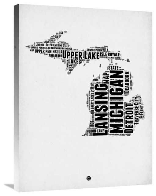 "Michigan Word Cloud 2" Fine Art Print, 24" x 32" - Modern - Prints And ...