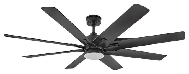 8 Blade Ceiling Fan Light Kit, 16.5"Hx66"W, Matte Black - Traditional ...