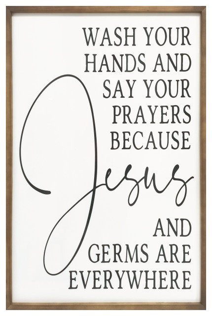 Jesus and Germs Are Everywhere Framed Wall Art - Contemporary - Prints ...