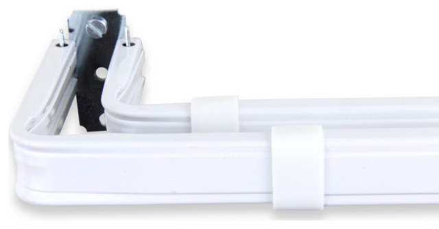 Lockseam Double Curtain Rod 48-84", White - Transitional - Curtain Rods ...