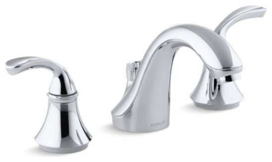 Kohler Forte Widespread Bath Faucet, Metal Drain, Polished Chrome ...