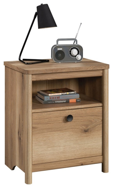 Bowery Hill Engineered Wood Night Stand in Timber Oak Finish ...