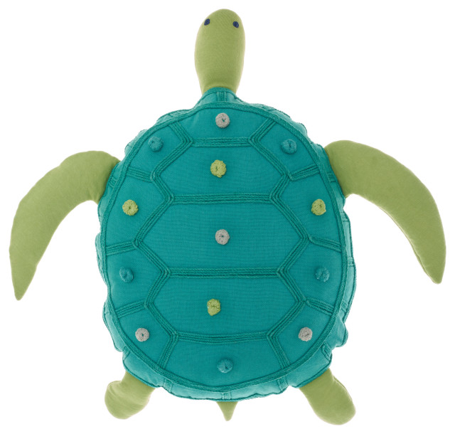 Nourison Home 13"x14" Plush Lines Plush Turtle Turquoise Throw Pillows ...