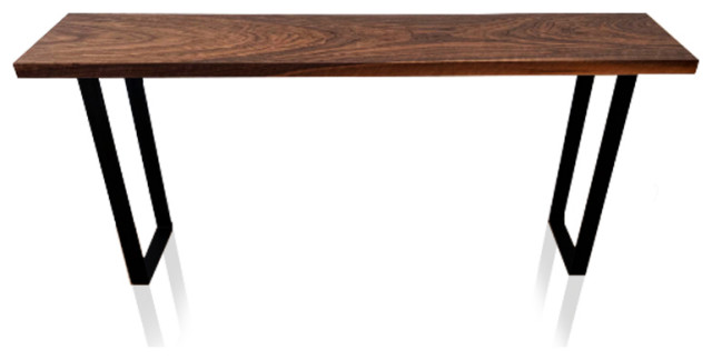 Customizable Solid Walnut Narrow Computer Desk Writing Desk Farmhouse ...