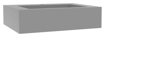 CastelloUSA Pyramid Solid Surface Wall Mounted Ramp Basin Sink, 24 ...