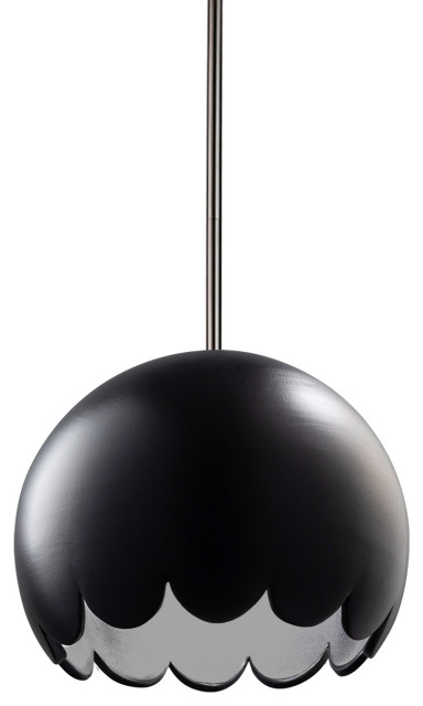 Radiance Scallop Pendant, Carbon, Matte Black, Brushed Nickel, Rigid ...