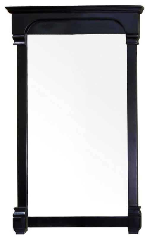 Rectangular Solid Wood Espresso Frame Mirror - Traditional - Bathroom ...