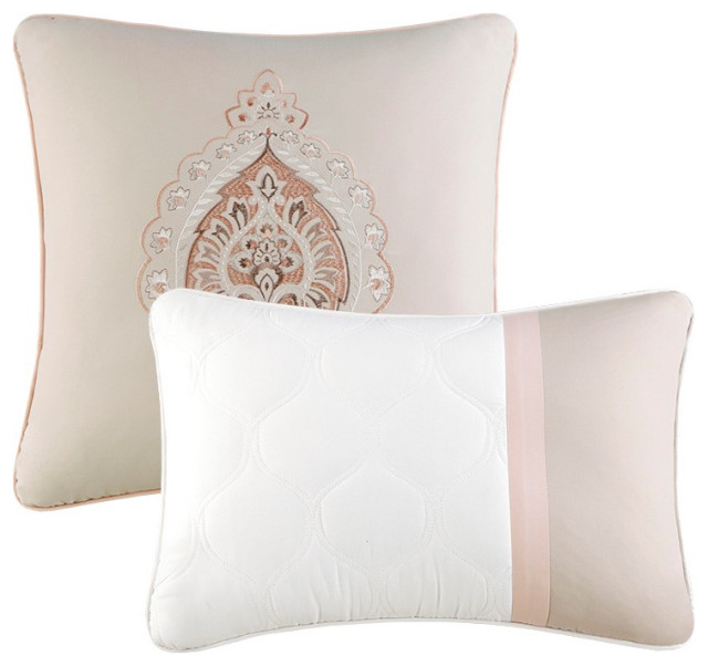 510 Design Shawnee 8 Piece Comforter Set, Blush, Queen - Traditional ...