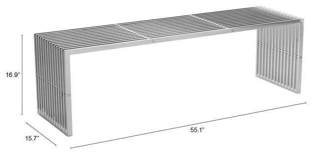Tania Bench Silver - Contemporary - Accent And Storage Benches - by Zuo ...
