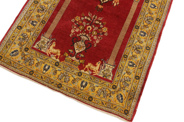 Antique 1950s Authentic Qum Vintage Wool Rug - Traditional - Area Rugs ...