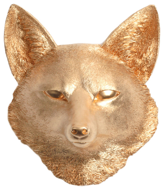 Faux Resin Fox Head Wall Mount - Contemporary - Wall Sculptures - by ...